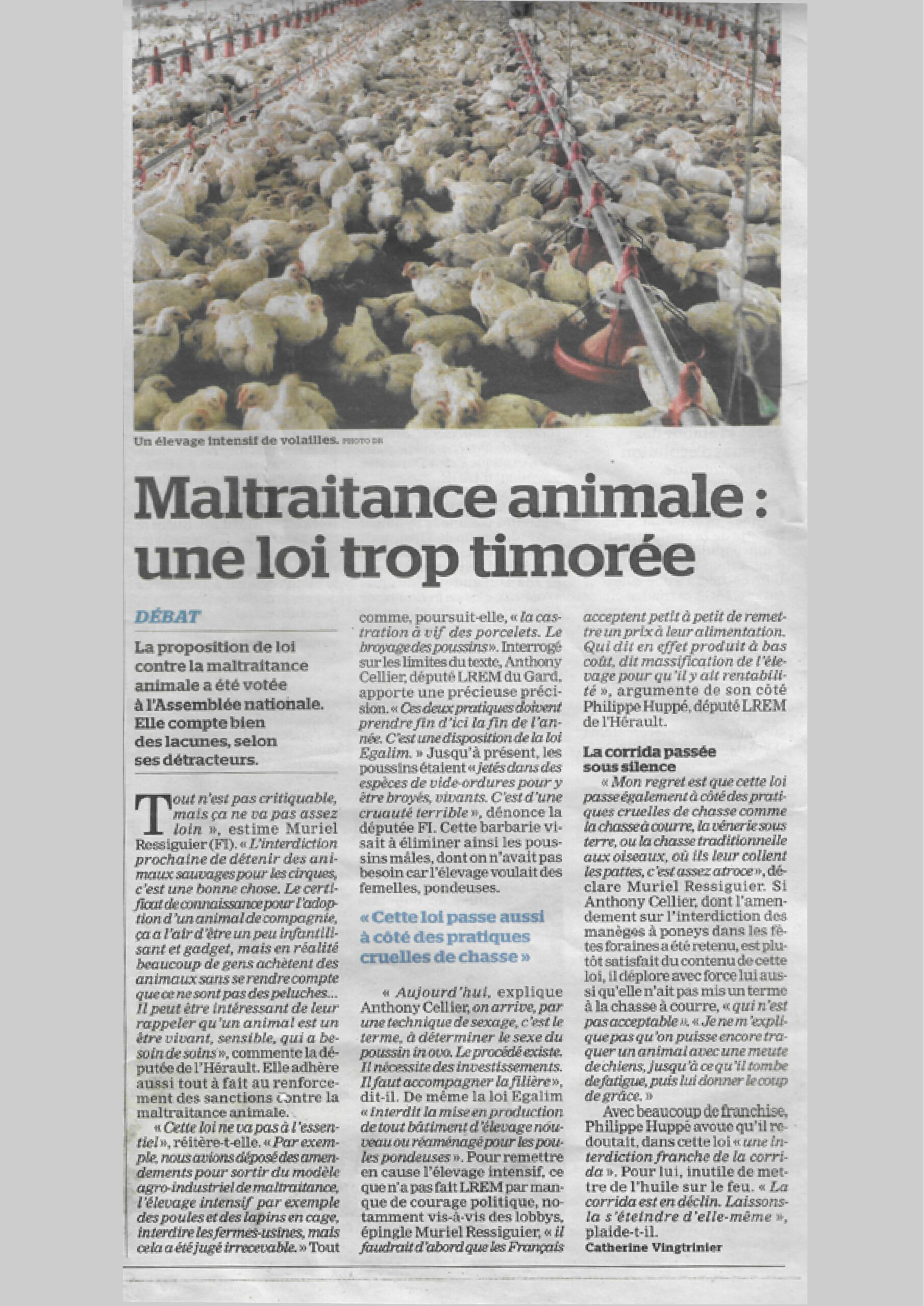 Interview dans le journal La Marseillaise sur la loi contre la ...